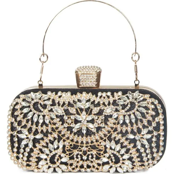 LAUREN LORRAINE Sofie Embellished Clutch - Black