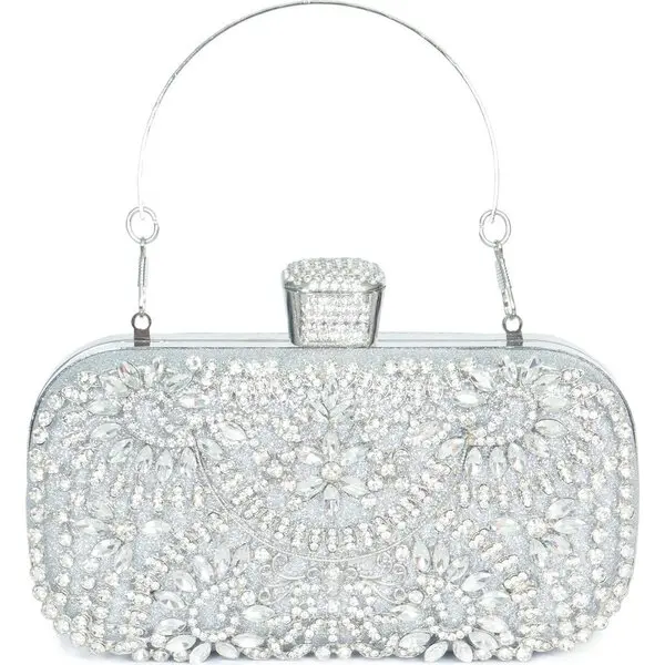LAUREN LORRAINE Sofie Embellished Clutch - Silver