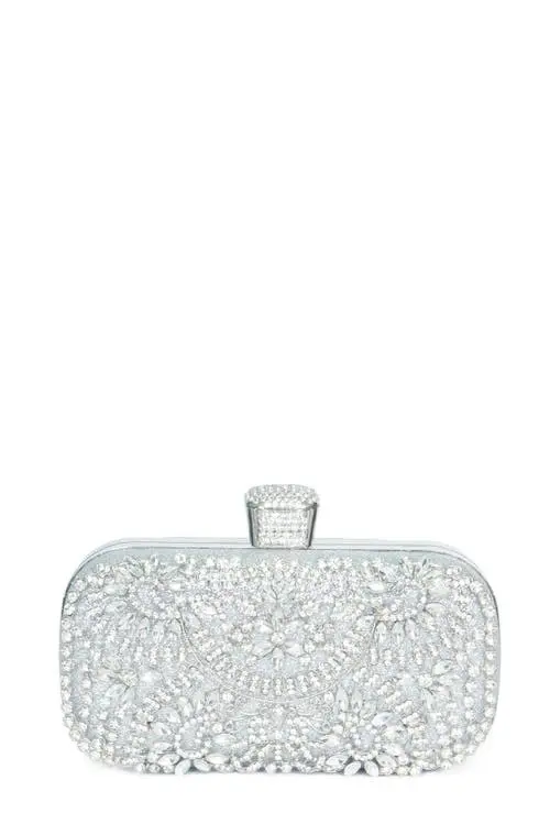 LAUREN LORRAINE Sofie Embellished Clutch - Silver