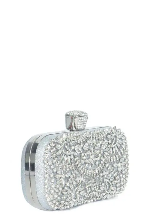 LAUREN LORRAINE Sofie Embellished Clutch - Silver