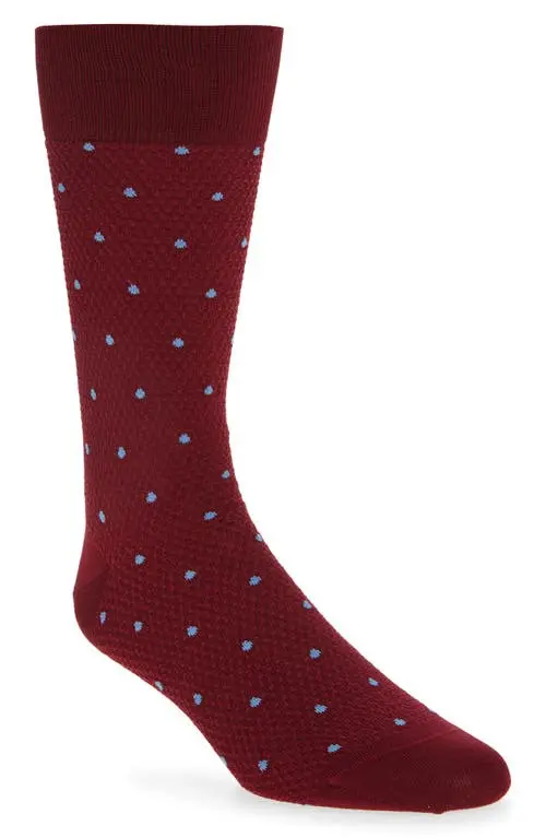 Paul Smith Naven Polka Dot Dress Socks - Dark Red