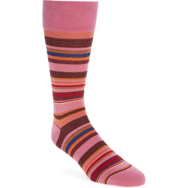 Paul Smith Niam Stripe Dress Socks - Light/pastel Pink