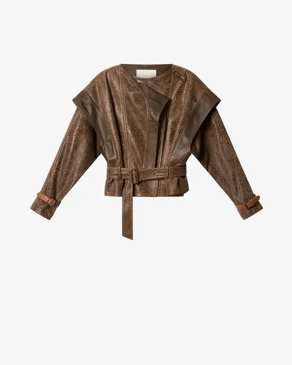 Isabel Marant Embossed Lambskin Leather Jacket