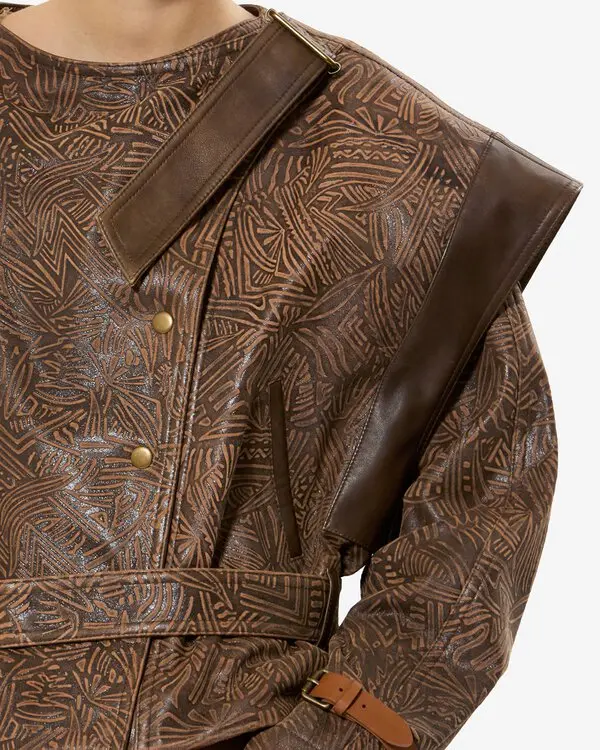 Isabel Marant Embossed Lambskin Leather Jacket