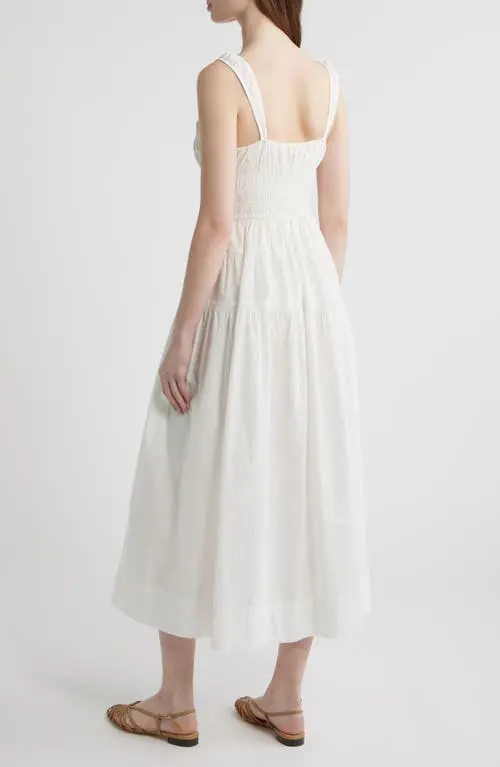 DÔEN Organic Cotton Poplin Tiered Sundress - Salt