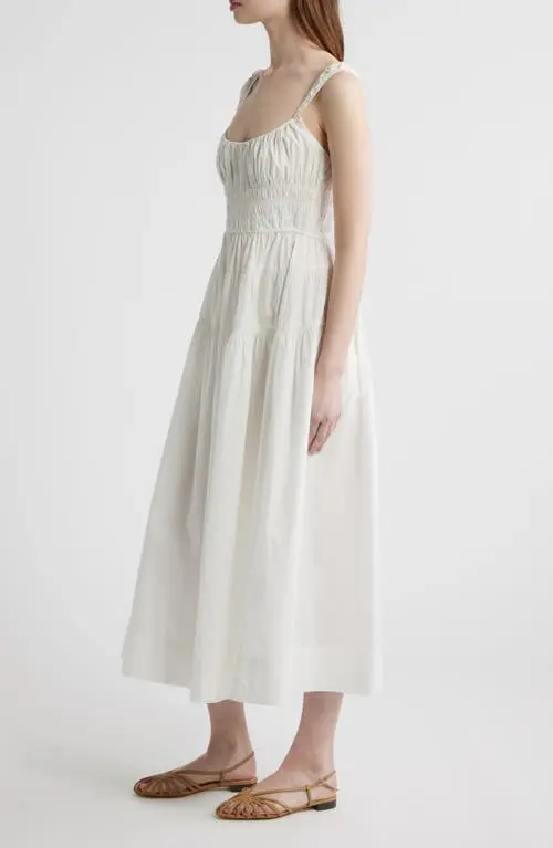 DÔEN Organic Cotton Poplin Tiered Sundress - Salt