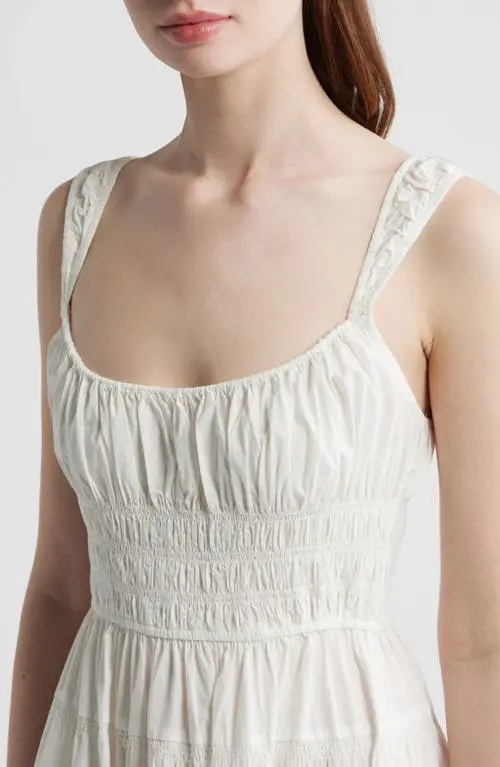 DÔEN Organic Cotton Poplin Tiered Sundress - Salt