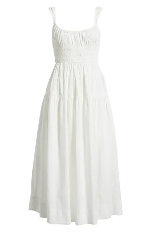 DÔEN Organic Cotton Poplin Tiered Sundress - Salt