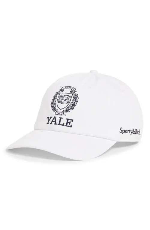 SPORTY & RICH Yale Crest Baseball Cap - White