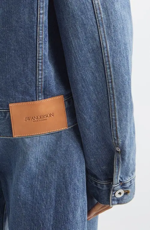 JW Anderson Corduroy Collar Denim Trucker Jacket - Mid Blue