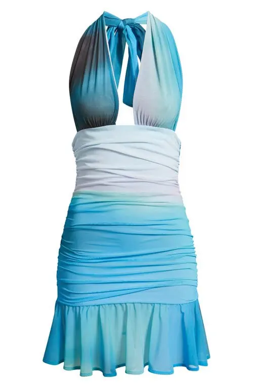 FENERS Solita Sleeveless Halter Mini Dress - Bleu