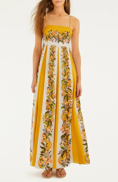 Farm Rio Hilo Stripes Maxi Sundress - Sand