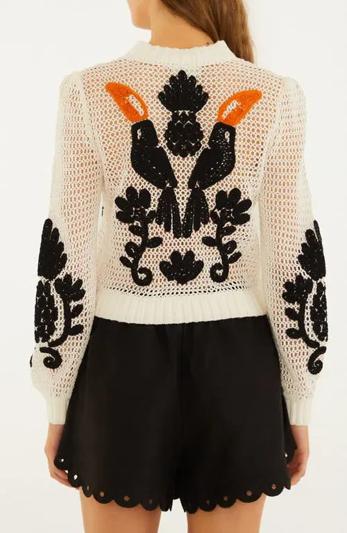 Farm Rio Toucan Crochet Cardigan
