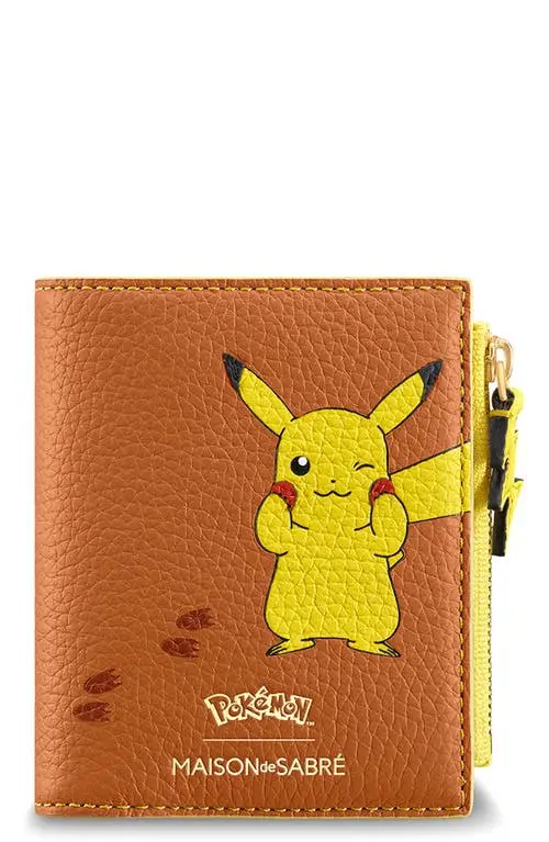 MAISON DE SABRE Small Leather Bifold Wallet - Pikachu