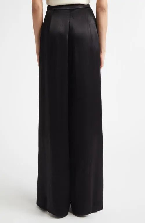 St. John Maddie Hammered Satin Wide Leg Pants
