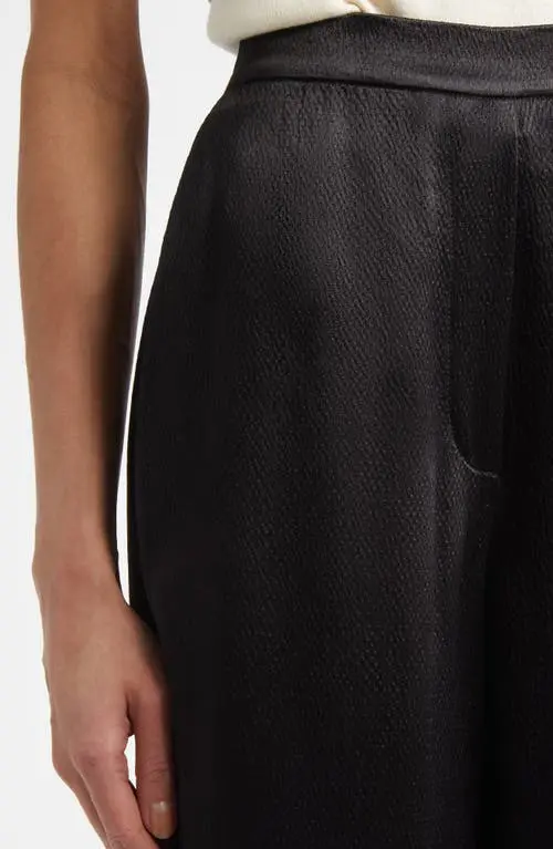 St. John Maddie Hammered Satin Wide Leg Pants