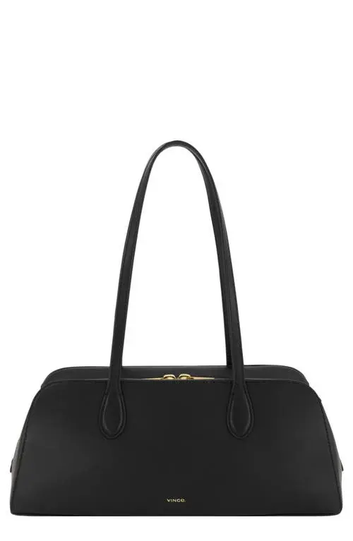 Vince Athene Nappa Leather East/west Shoulder Bag - Black