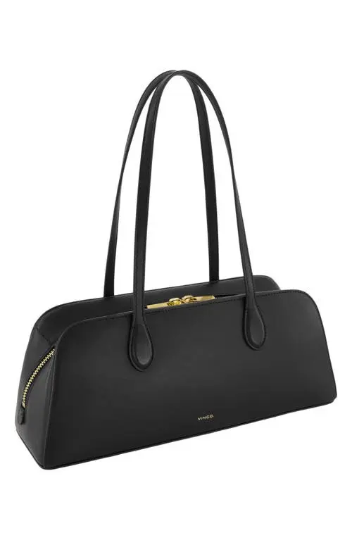 Vince Athene Nappa Leather East/west Shoulder Bag - Black