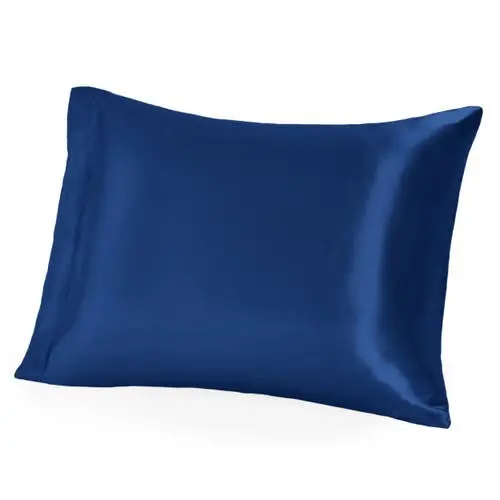 BARE HOME 19 Momme 100% Mulberry Silk Pillowcaseenvelope Closure - Dark Blue