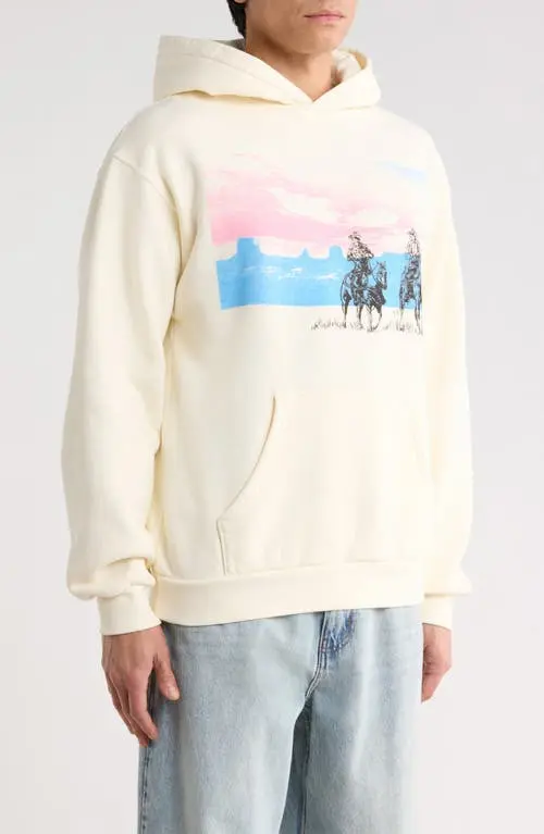 ONE OF THESE DAYS Drifting Fleece Graphic Hoodie - Bone