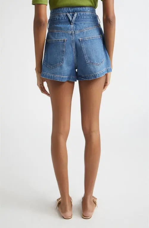Veronica Beard Jaylen Tie Waist Denim Shorts - Serendipity