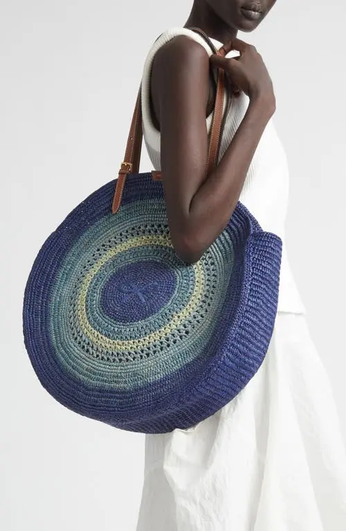 ANYA HINDMARCH Bow Round Raffia Tote