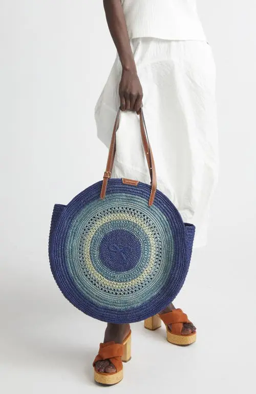 ANYA HINDMARCH Bow Round Raffia Tote
