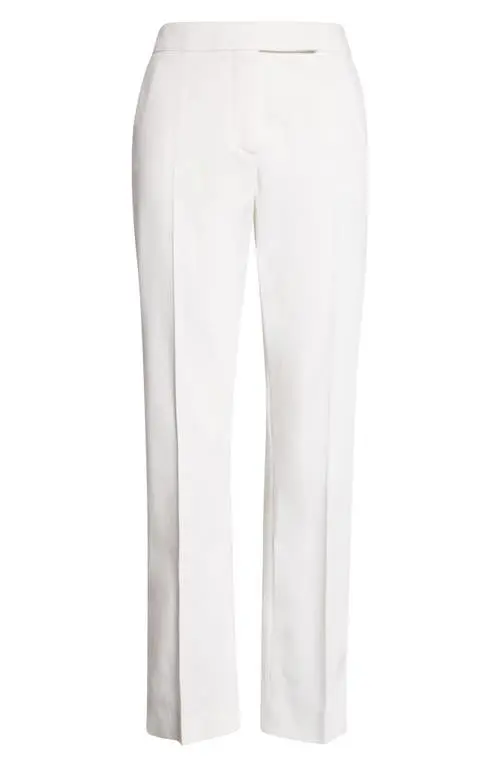 Max Mara Okra Crop Stretch Cotton Straight Leg Pants - Silk