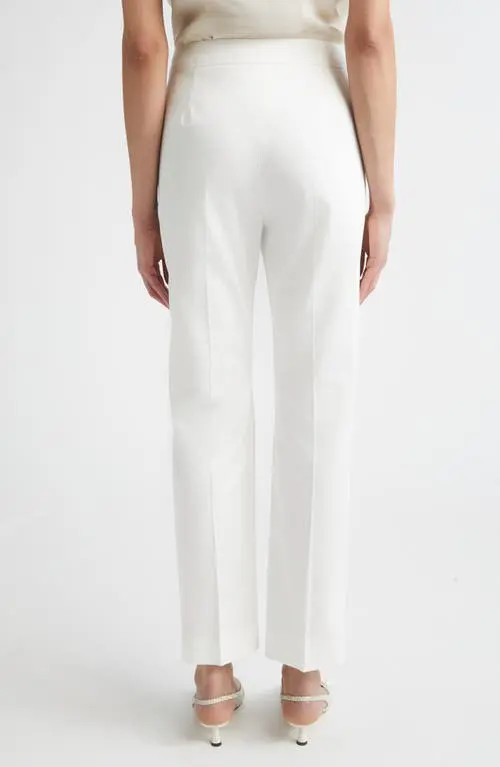 Max Mara Okra Crop Stretch Cotton Straight Leg Pants - Silk