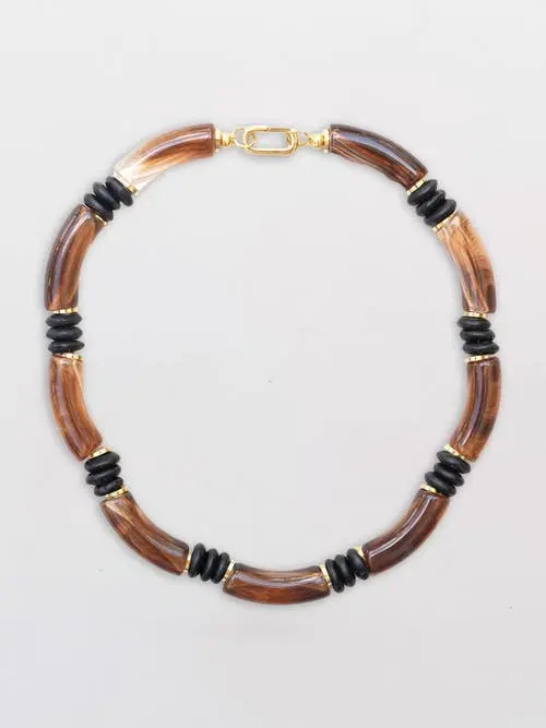 BY LILLA Rooftop Necklace - Brown