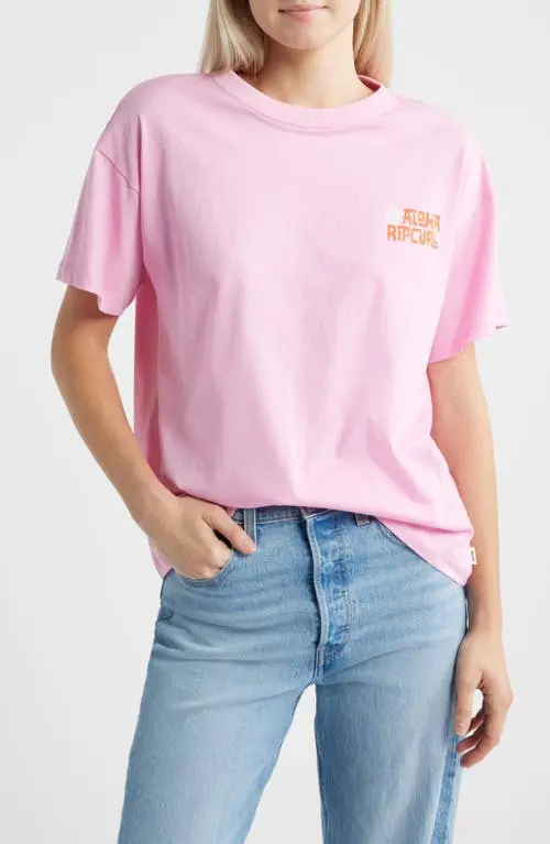 Rip Curl Relaxed Fit Cotton Graphic T-shirt - Soft Pink