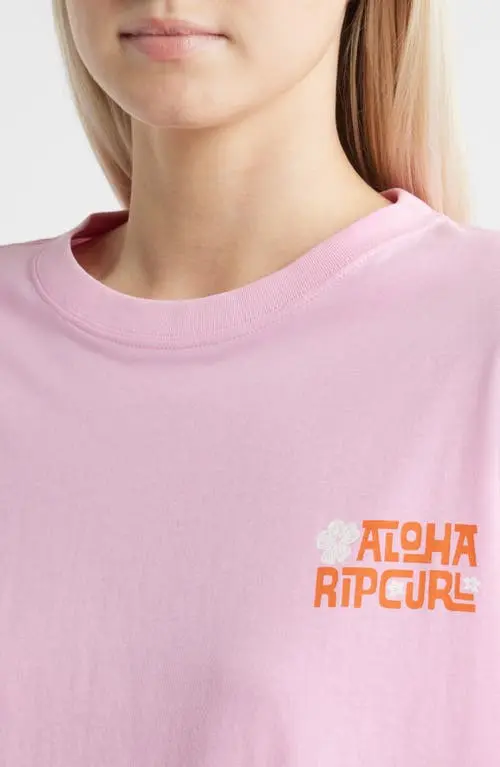 Rip Curl Relaxed Fit Cotton Graphic T-shirt - Soft Pink