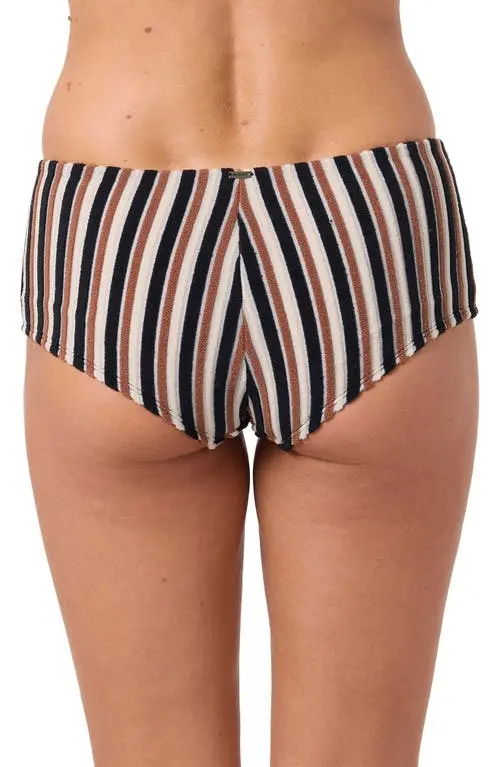 O'Neill Sand Dollar Stripe Surf's Up Boyshort Bikini Bottoms