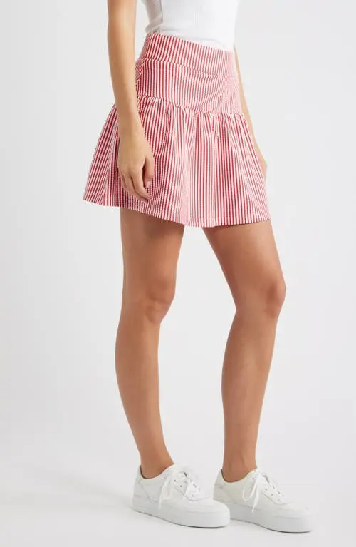 Vineyard Vines Flare Seersucker Miniskirt - Lighthouse Red