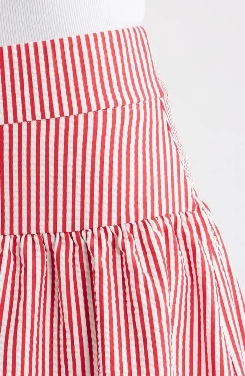 Vineyard Vines Flare Seersucker Miniskirt - Lighthouse Red