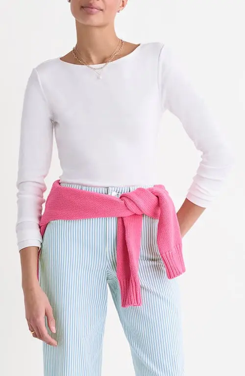 Vineyard Vines Boat Neck Stretch Cotton Top
