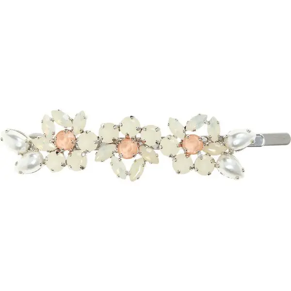 Simone Rocha Heartbloom Crystal And Faux Pearl Hair Clip - Sand Opal/clem/pearl
