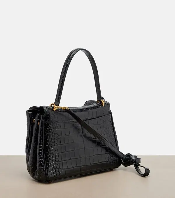 Balenciaga Rodeo Small Croc-effect Leather Tote Bag - Black