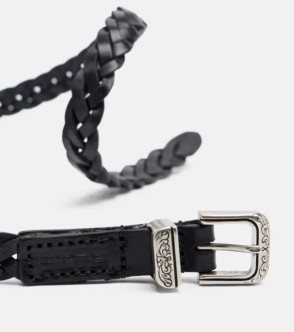 Etro Braided Leather Belt - Black
