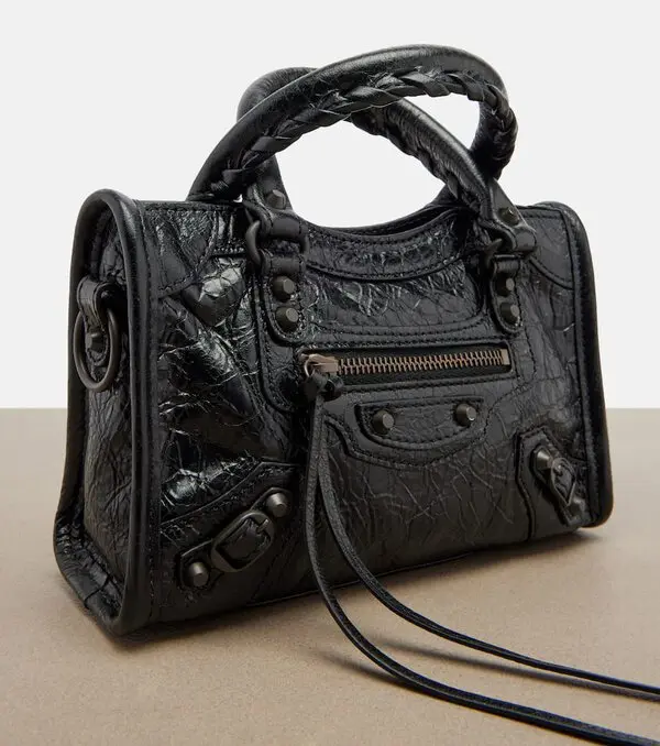 Balenciaga Le City Mini Leather Top-handle Bag - Black