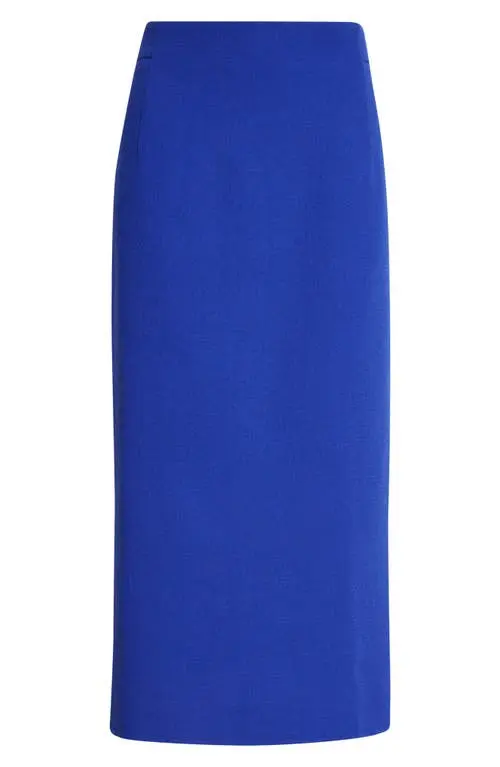 Akris Wool Blend Pencil Skirt - Lapis Blue