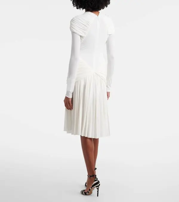 FERRAGAMO Ruched Crepe Jersey Midi Dress