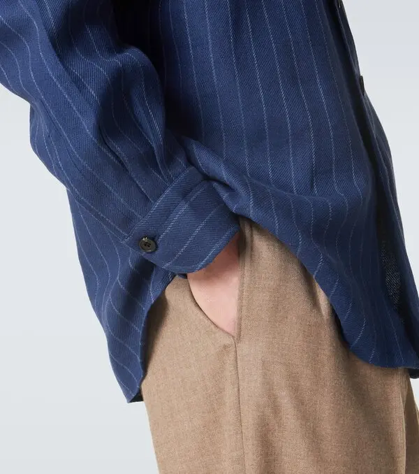 Rubinacci Striped Linen And Wool Shirt