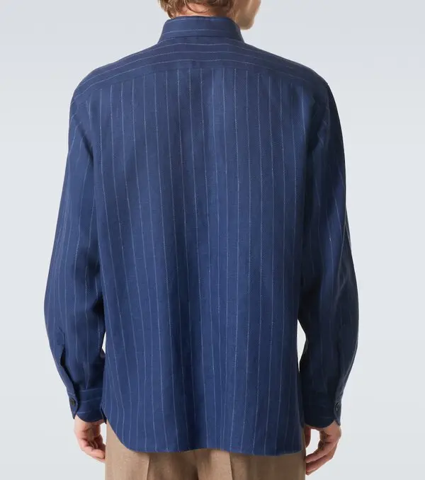 Rubinacci Striped Linen And Wool Shirt