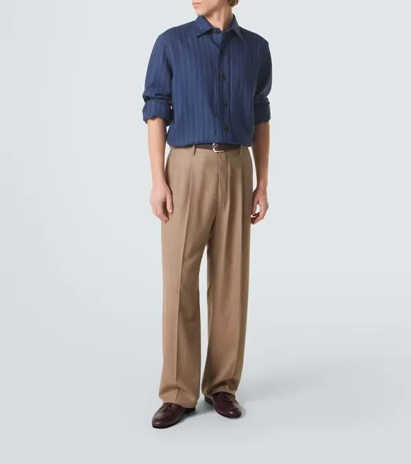 Rubinacci Striped Linen And Wool Shirt