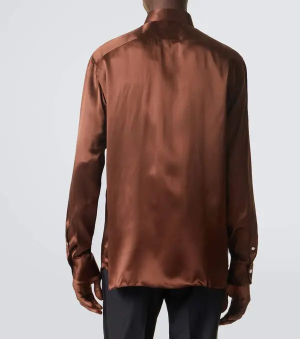 Rubinacci Silk Satin Shirt - Brown