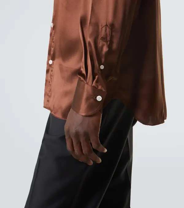 Rubinacci Silk Satin Shirt - Brown