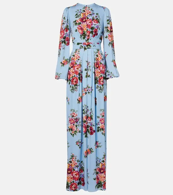 Dolce & Gabbana Floral Silk-blend Charmeuse Gown