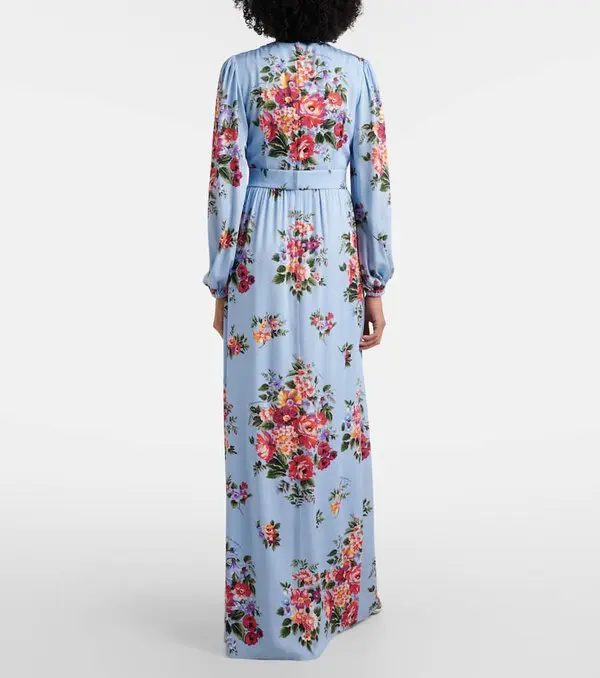 Dolce & Gabbana Floral Silk-blend Charmeuse Gown
