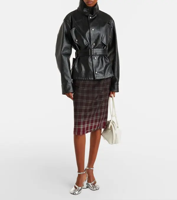 MAISON MARGIELA Checked Pencil Skirt